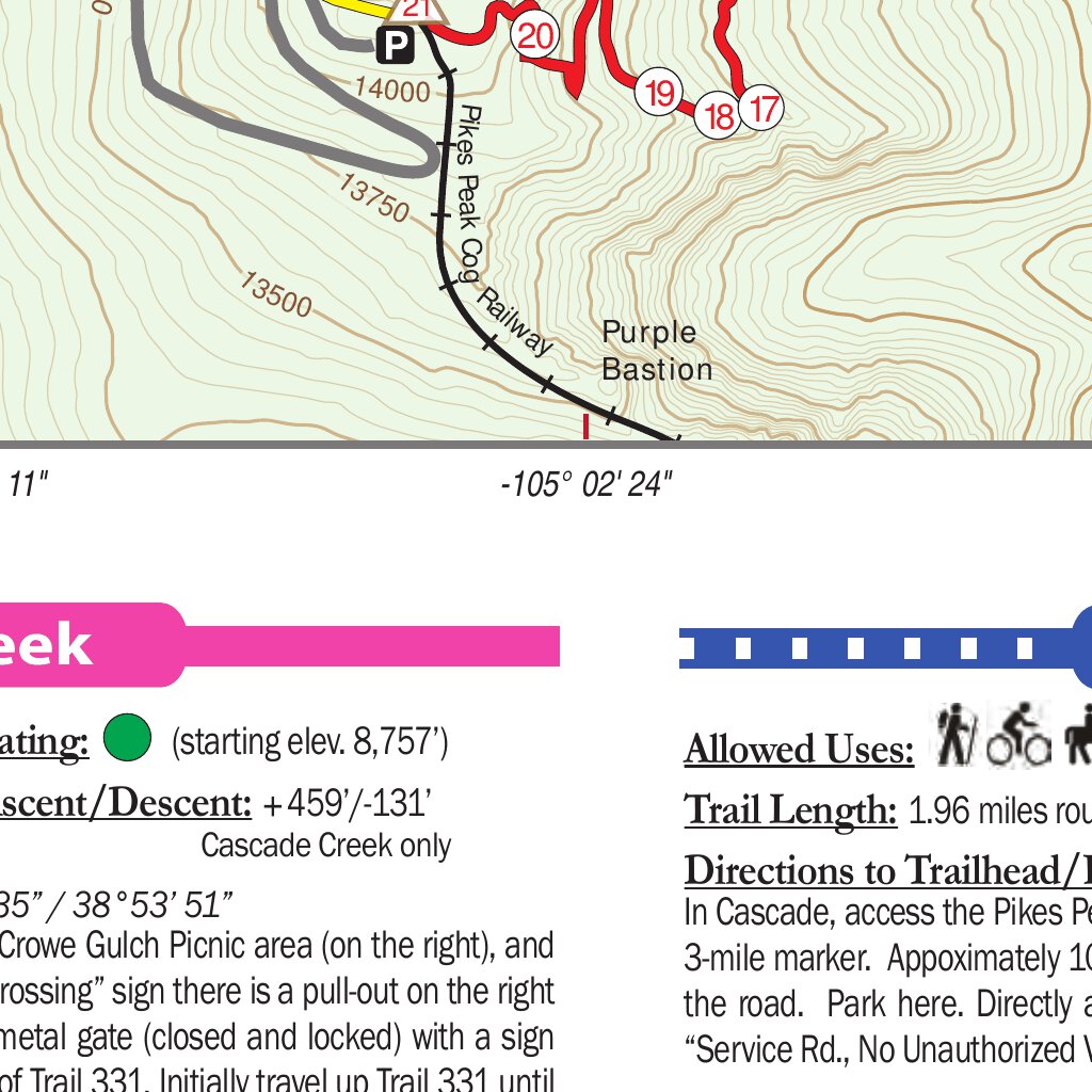 Trail Map #6, Pikes Peak Area, Pikes Peak Region Series by Pocket Pals ...