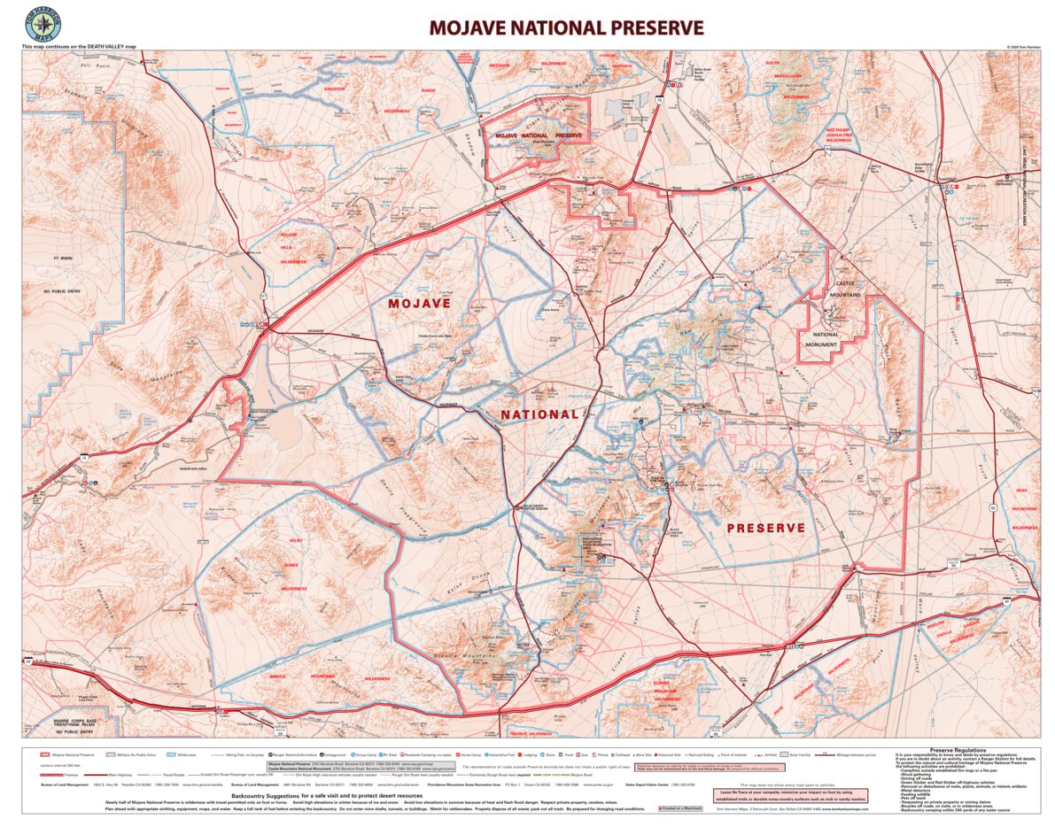 Mojave National Preserve Map by Tom Harrison Maps | Avenza Maps