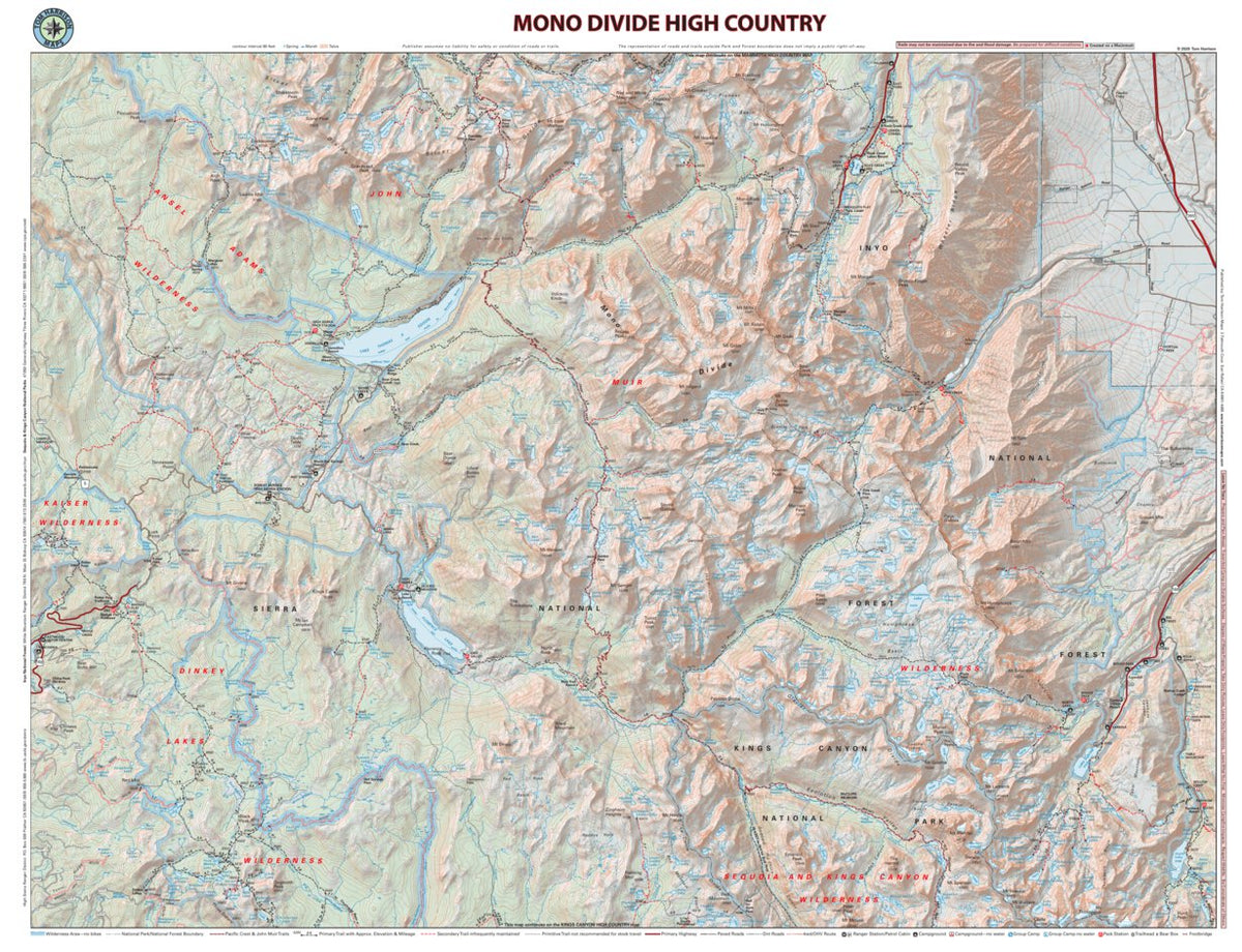 Mono Divide High Country Map by Tom Harrison Maps | Avenza Maps