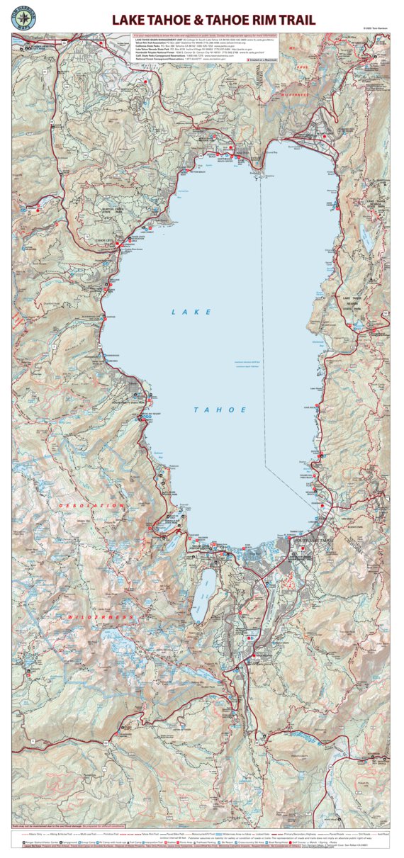 Lake Tahoe and Tahoe Rim Trail Map by Tom Harrison Maps | Avenza Maps