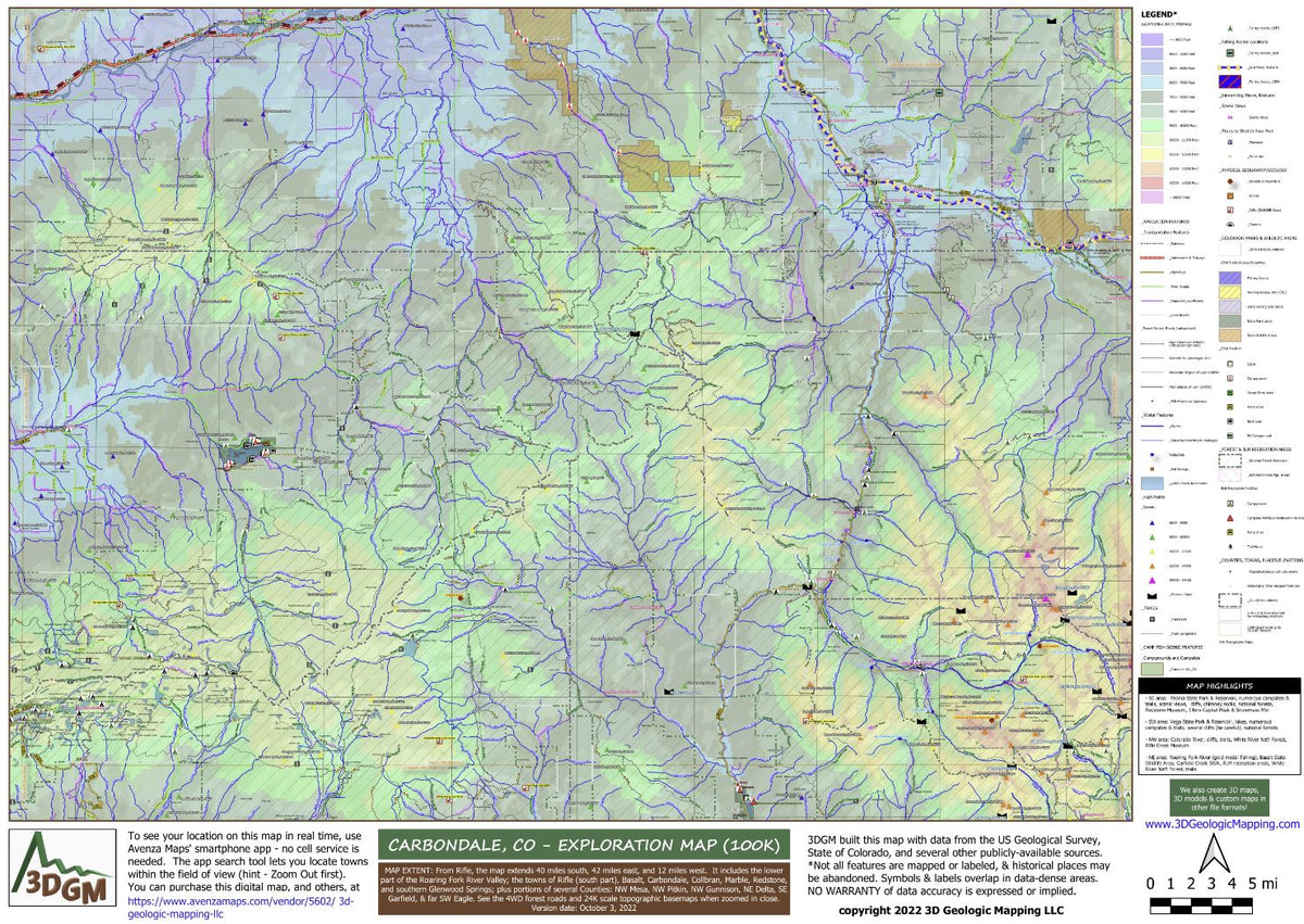 Carbondale Exploration Map for Sightseeing by 3D Geologic Mapping LLC ...