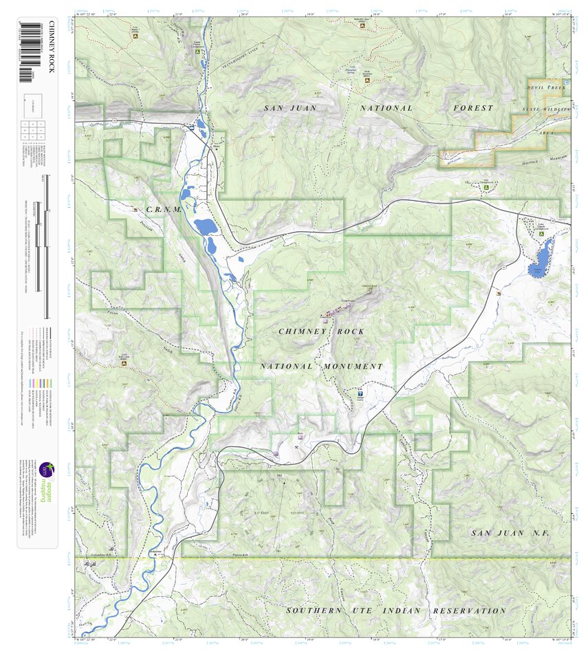 Chimney Rock, Colorado 7.5 Minute Topographic Map by Apogee Mapping ...