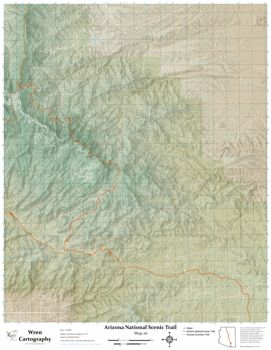 Arizona Trail - Map 26 by Wren Cartography | Avenza Maps