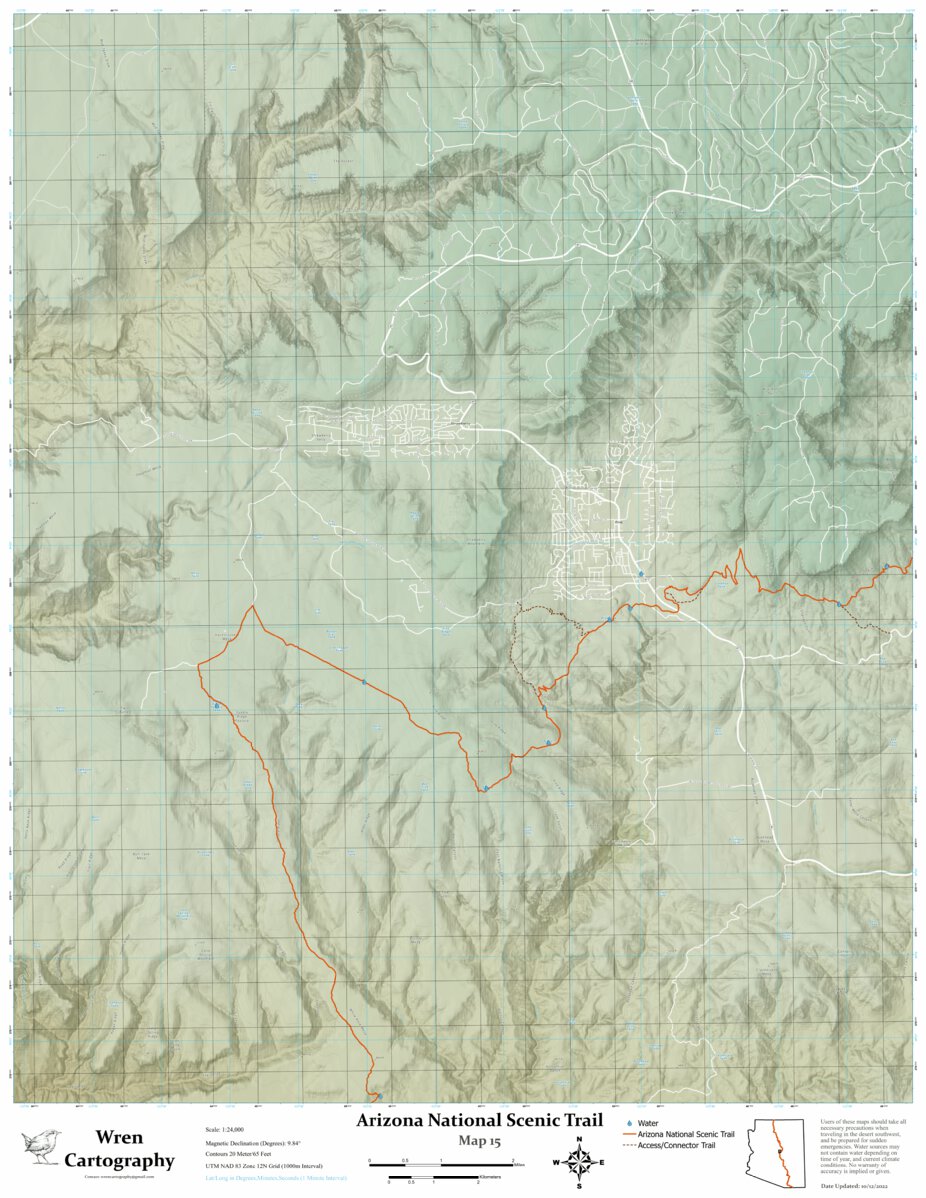 Arizona Trail - Map 15 by Wren Cartography | Avenza Maps