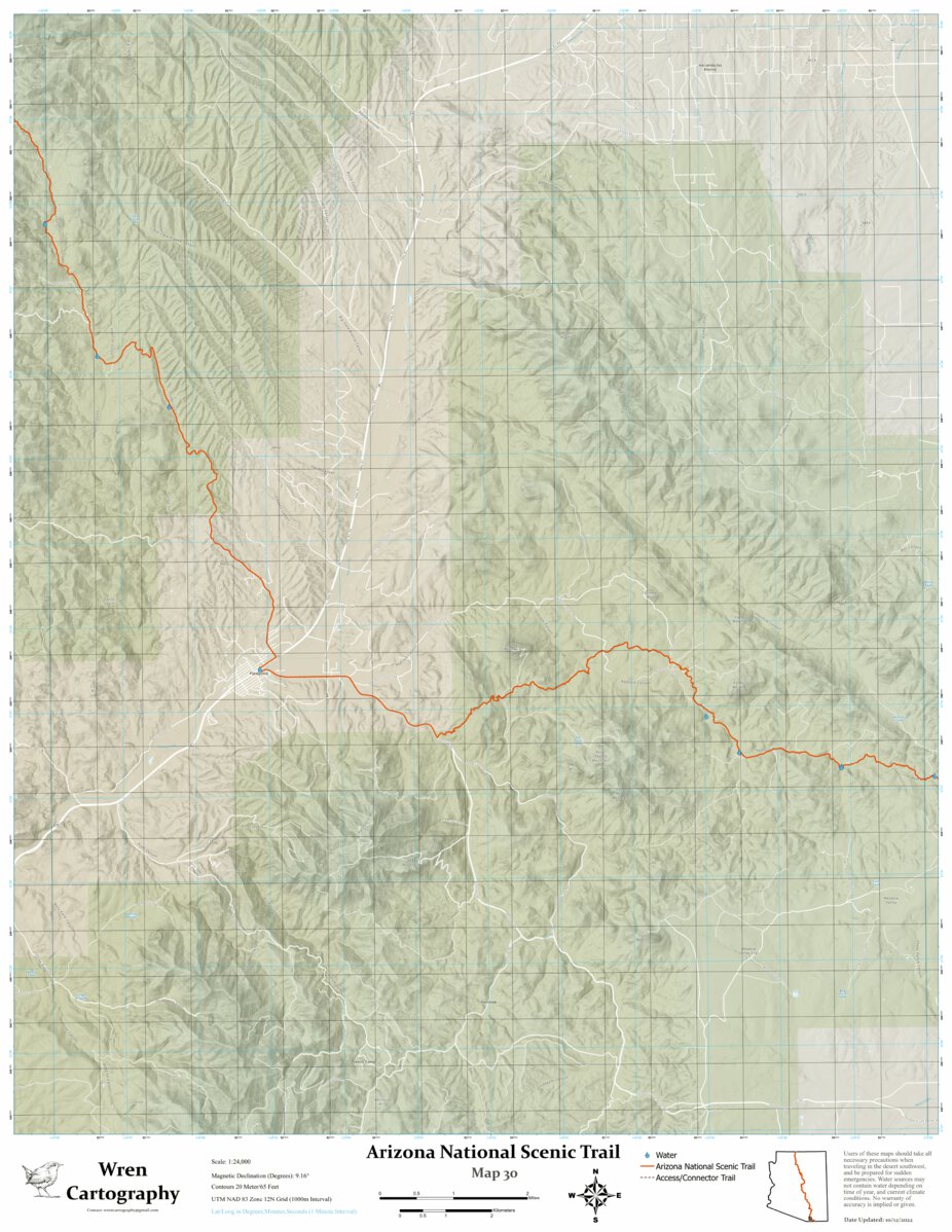 Arizona Trail - Map 30 by Wren Cartography | Avenza Maps