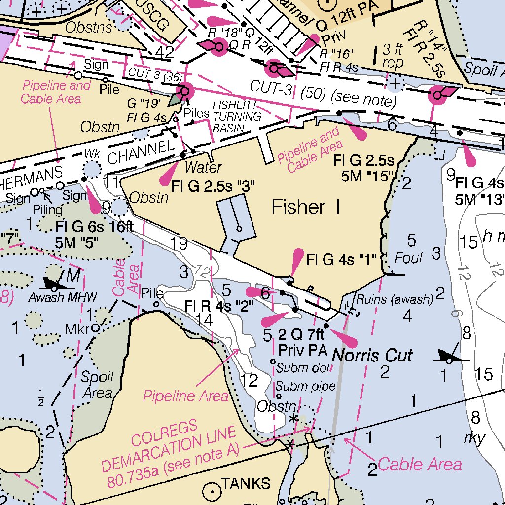 Intracoastal Waterway Miami To Elliott Key Map by National ...