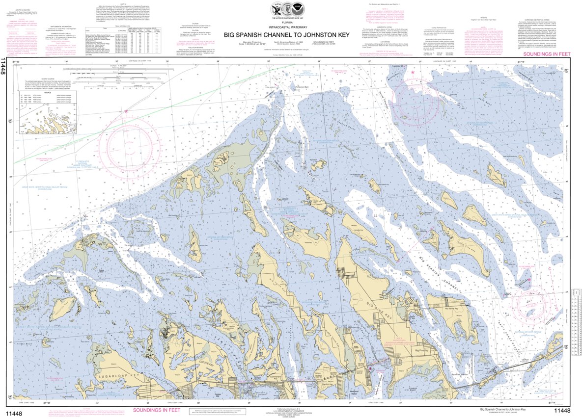 Big Spanish Channel To Johnston Key Map by National Oceanographic ...