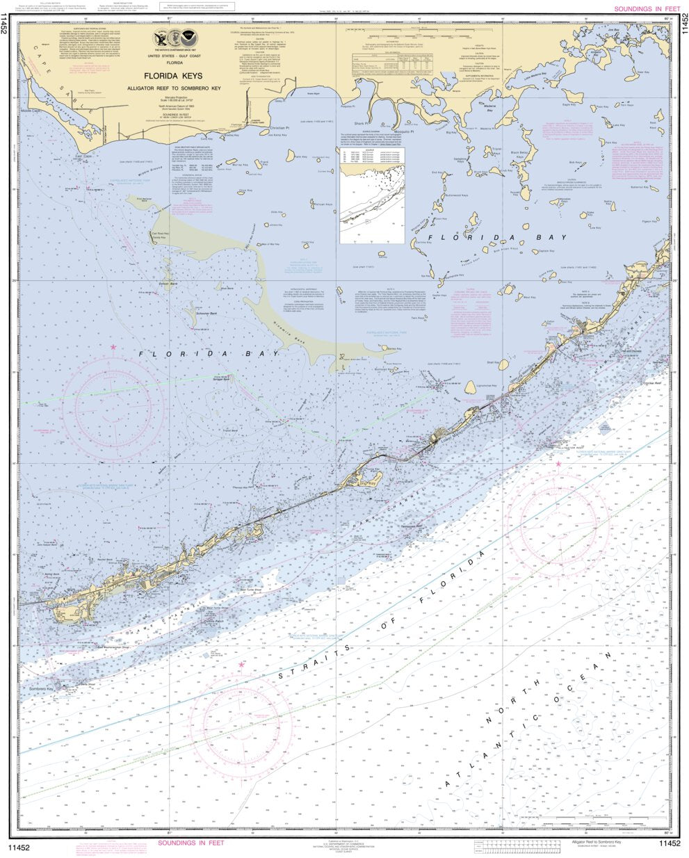 Florida Keys Alligator Reef To Sombrero Key Map by National ...