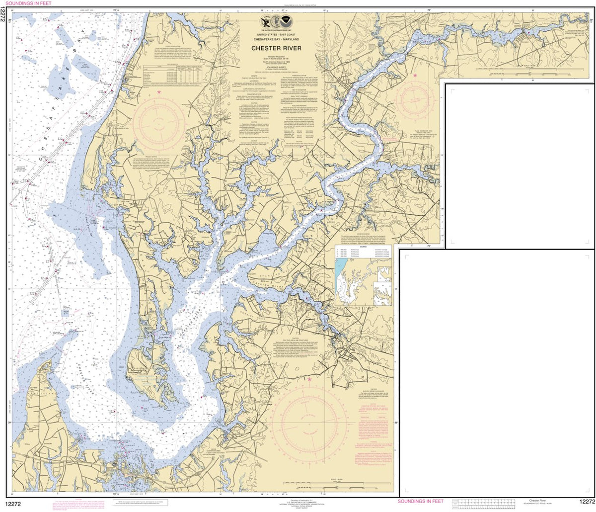 Chesapeake Bay - Maryland Chester River Map by National Oceanographic ...