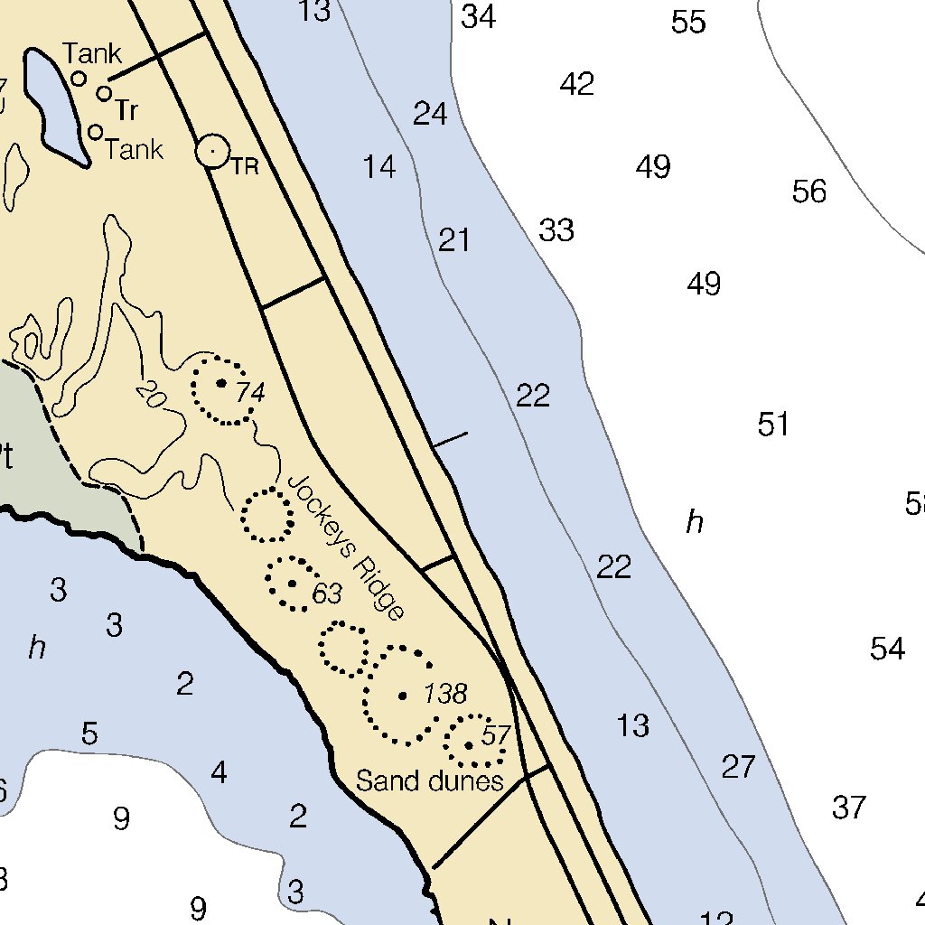 Currituck Beach Lt To Wimble Shoals Map by National Oceanographic ...