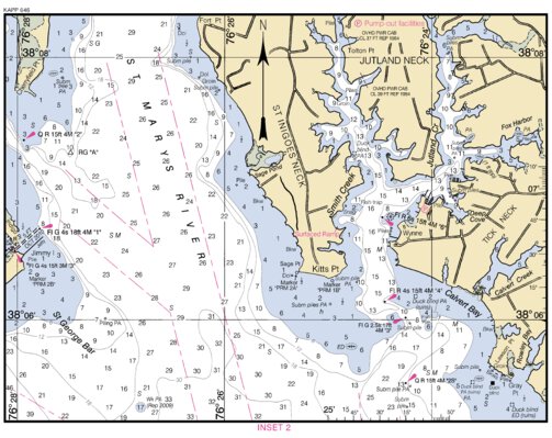 Potomac River St Marys River Md Inset 2 Map by National Oceanographic ...