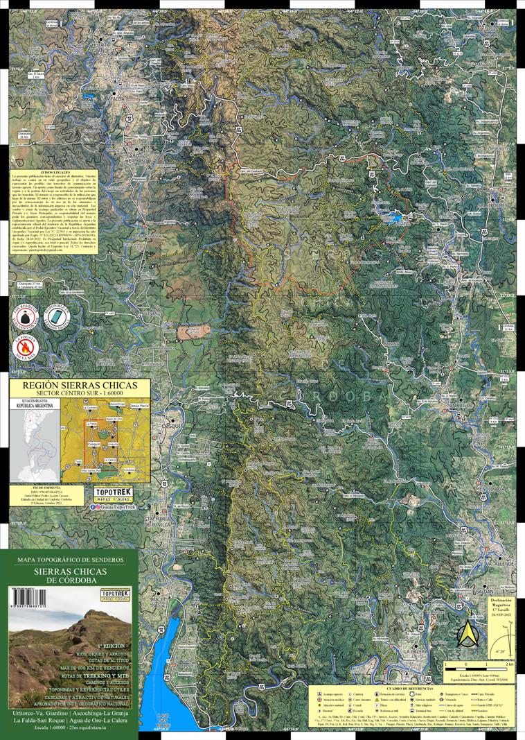 Mapa de Senderos - Sierras Chicas de Córdoba Map by TopoTrek | Avenza Maps