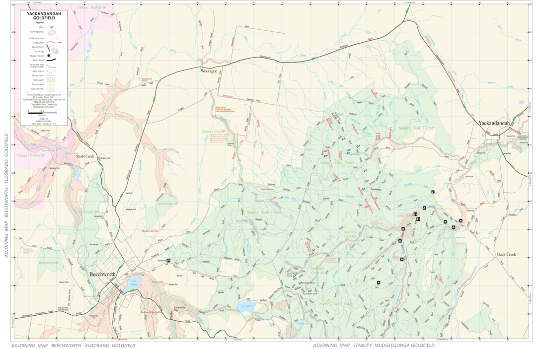 Yakandandah Goldfield Map by Doug Stone GOLD MAPS | Avenza Maps
