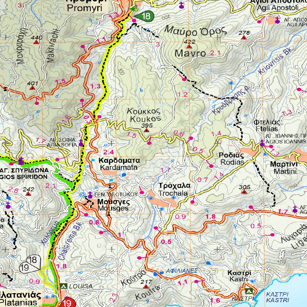 South Pelion, Central Greece [Hiking Map 1:45.000] by Anavasi editions ...