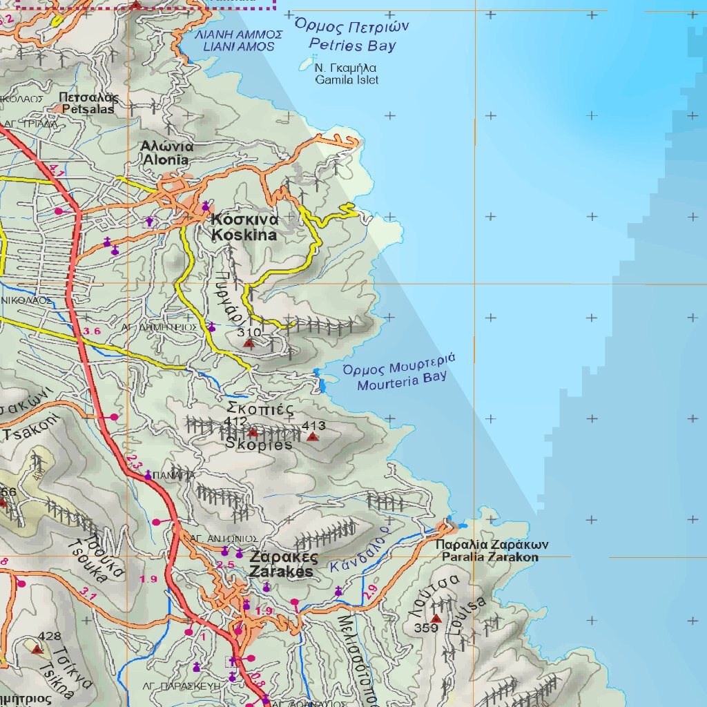 Evia South [Road Map 1:110.000] by Anavasi editions | Avenza Maps