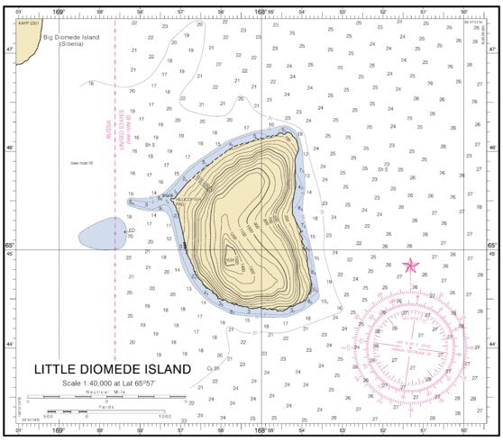 Little Diomede Island Map by National Oceanographic & Atmospheric ...