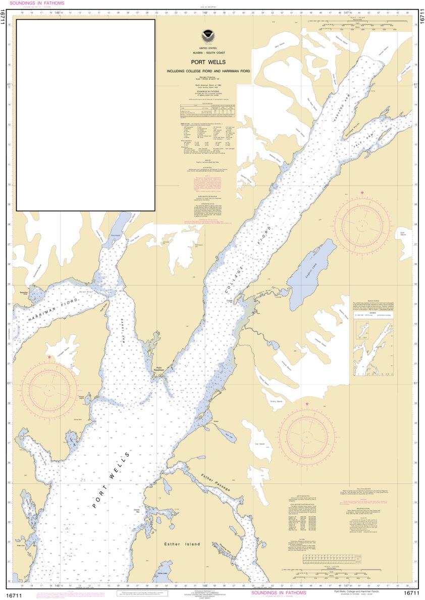 Port Wells College Fiord Map by National Oceanographic & Atmospheric ...