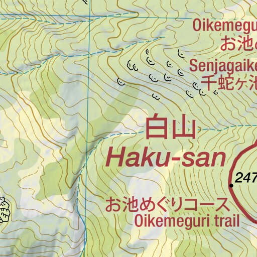 Haku-san 白山 Hiking Map (Chubu, Japan) 1:25,000 by Japanwilds.org ...