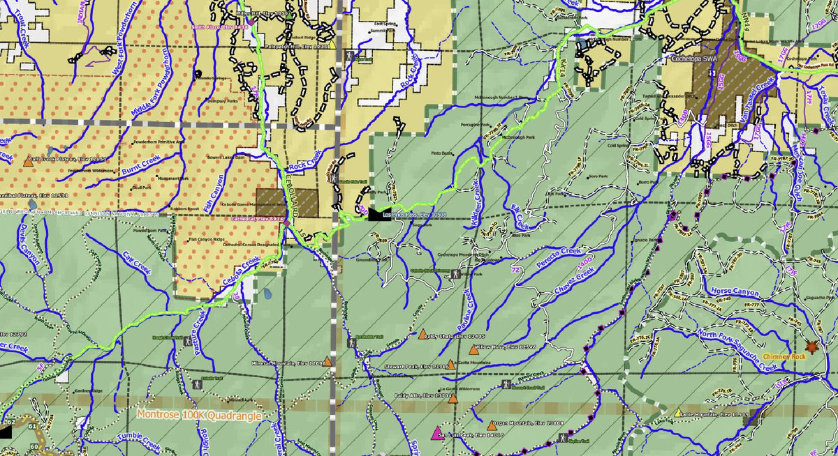 Public Lands, Roads & Trails Map for Colorado by 3D Geologic Mapping ...