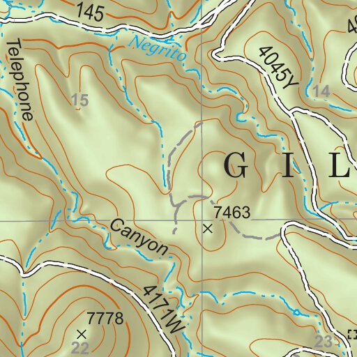 Gila National Forest Quadrangle Map: pg 46 Telephone Canyon by US ...