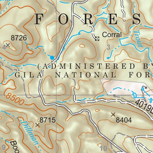 Gila National Forest Quadrangle Map: pg 16 Escudilla Mountain by US ...