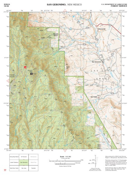 Santa Fe National Forest Quadrangle Map: pg 77 San Geronimo by US ...