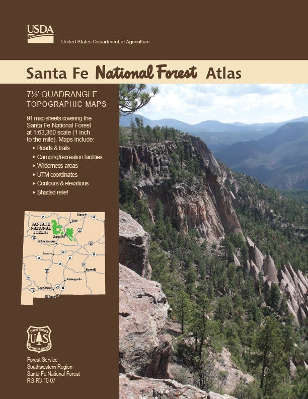 Santa Fe National Forest Atlas Bundle Map by US Forest Service R3 ...