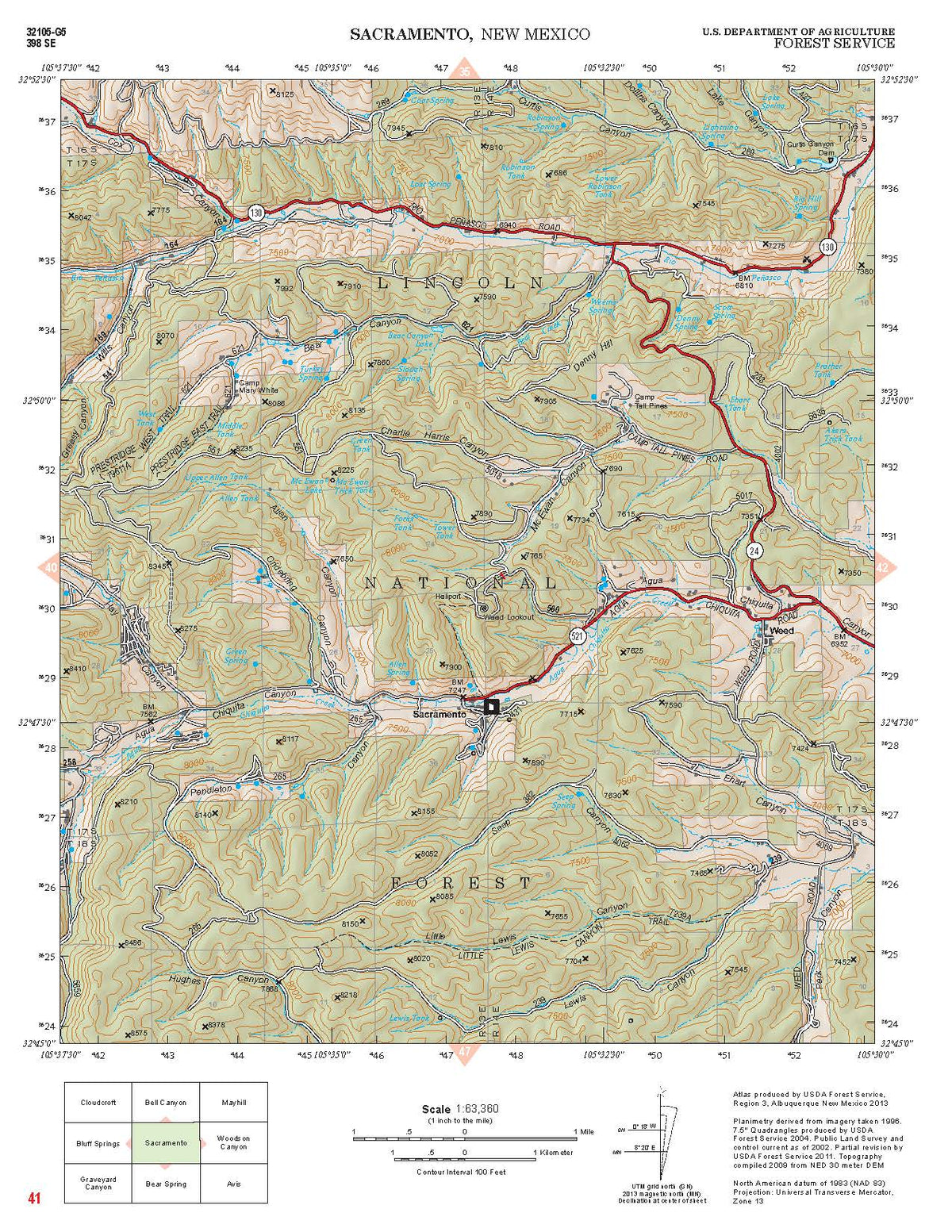 Lincoln National Forest Map Atlas Bundle by US Forest Service R3 ...