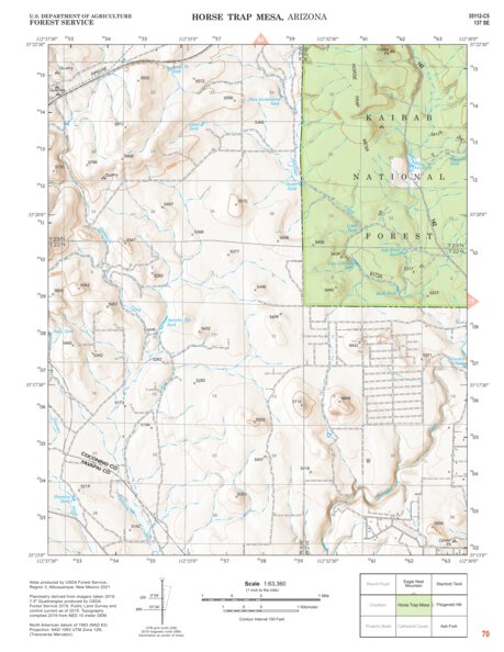 Kaibab National Forest Quadrangle Map Atlas: pg 70 Horse Trap Mesa by ...