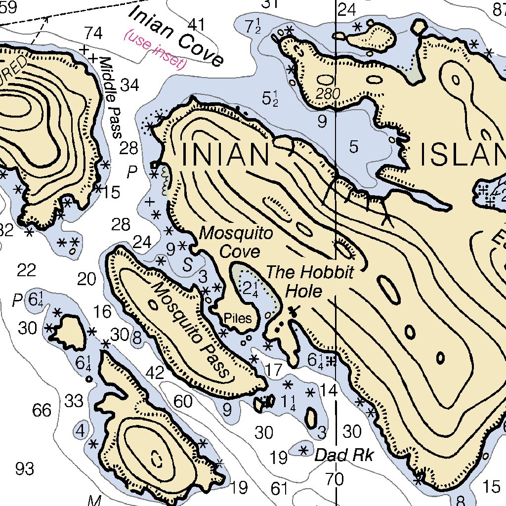 Icy Strait And Cross Sound Map by National Oceanographic & Atmospheric ...