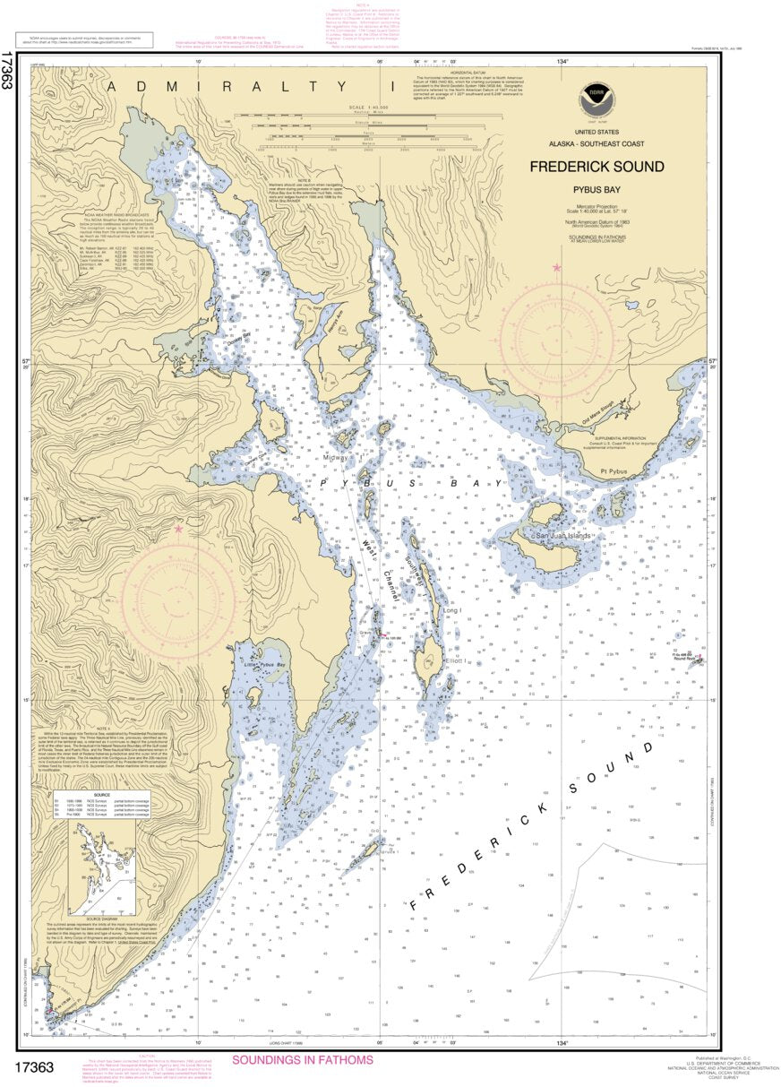 Pybus Bay Frederick Sound Map by National Oceanographic & Atmospheric ...