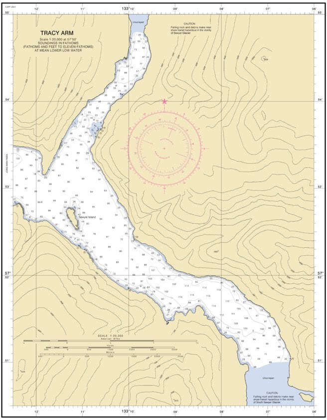 Tracy Arm Head Map by National Oceanographic & Atmospheric ...
