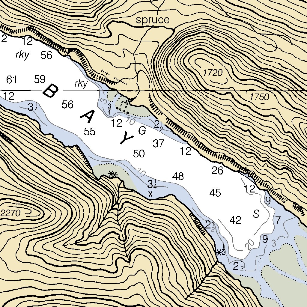 Yakobi Island And Lisianski Inlet Map by National Oceanographic ...