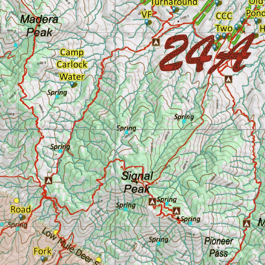 AZ Unit 24A Mule Deer Concentrations Map by Arizona HuntData LLC ...