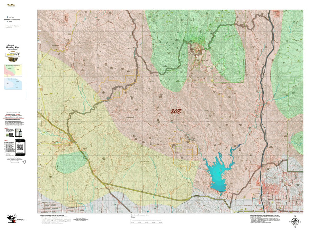 AZ Unit 20B Mule Deer Concentrations Map by Arizona HuntData LLC ...