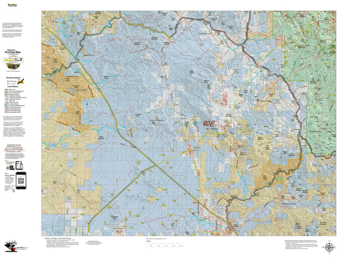 AZ Unit 20C Land Ownership Map by Arizona HuntData LLC | Avenza Maps