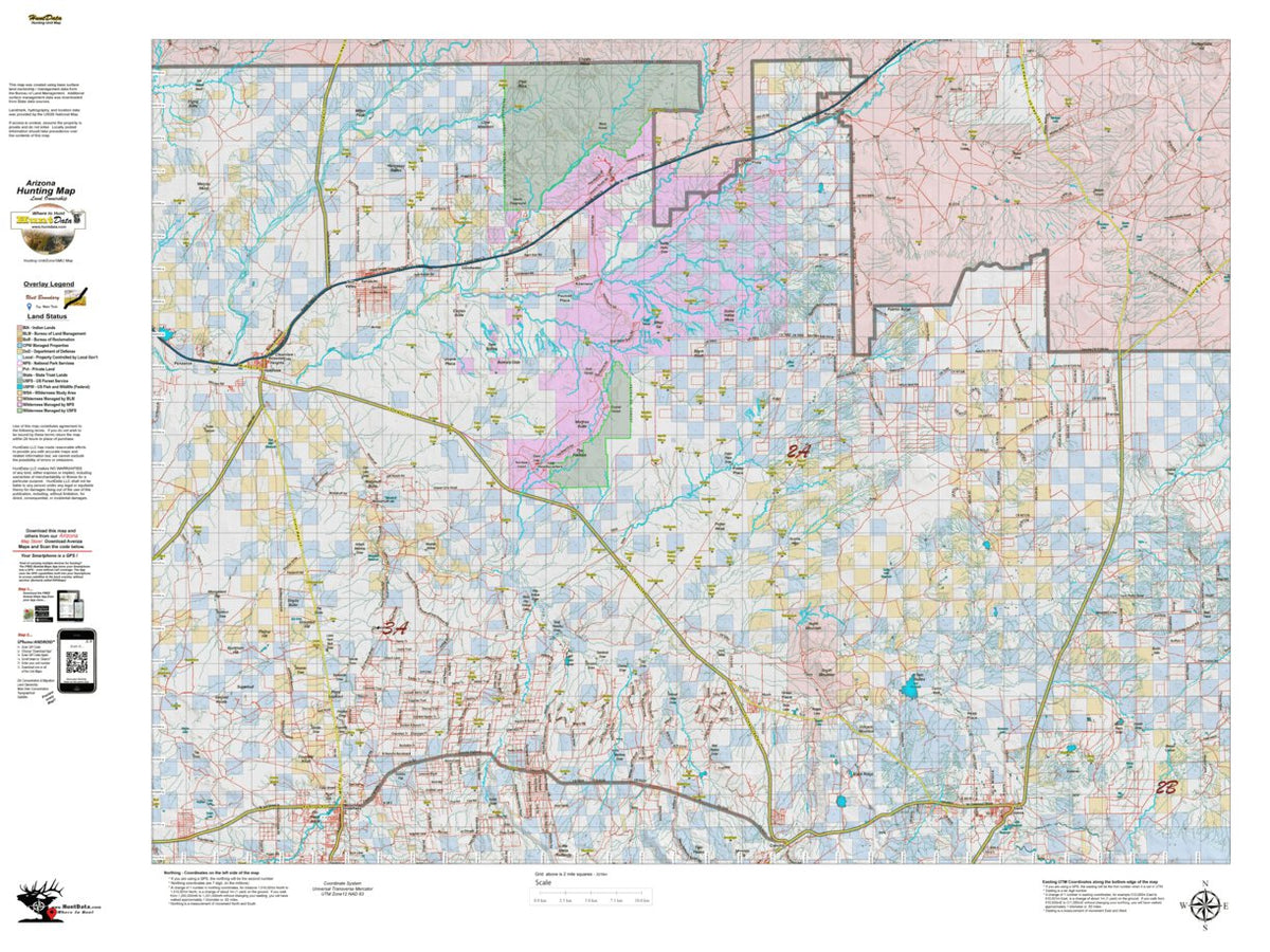 AZ Unit 2A Land Ownership Map by Arizona HuntData LLC | Avenza Maps