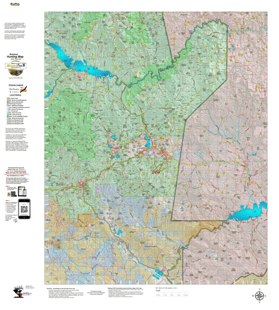 AZ Unit 24A Land Ownership Map by Arizona HuntData LLC | Avenza Maps