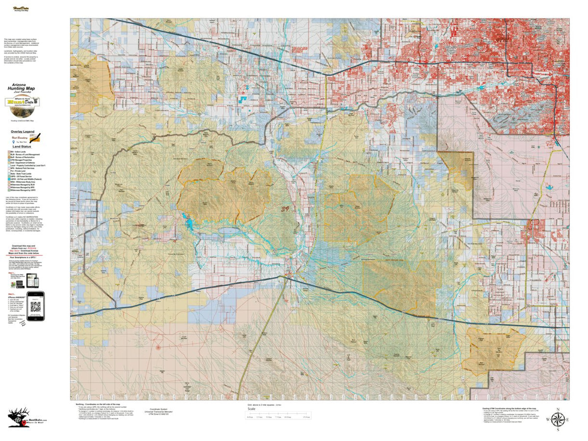 AZ Unit 39 Land Ownership Map by Arizona HuntData LLC | Avenza Maps