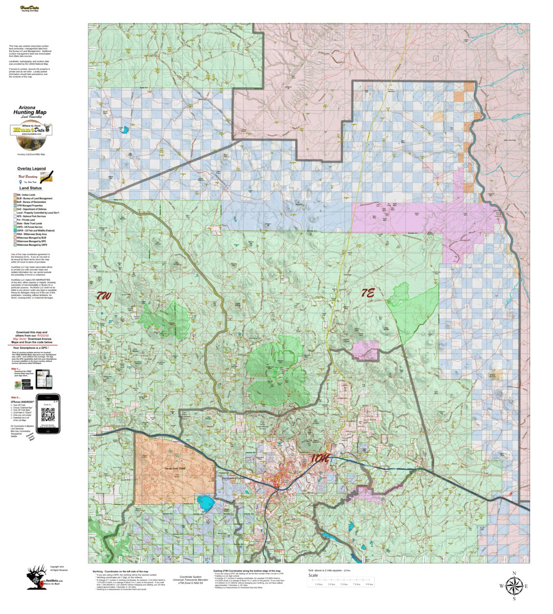 AZ Unit 7E Land Ownership Map by Arizona HuntData LLC | Avenza Maps