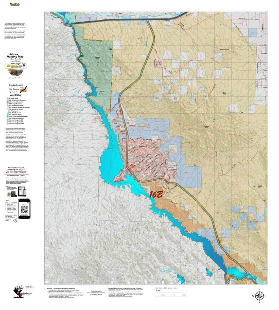 AZ Unit 16B Land Ownership Map by Arizona HuntData LLC | Avenza Maps