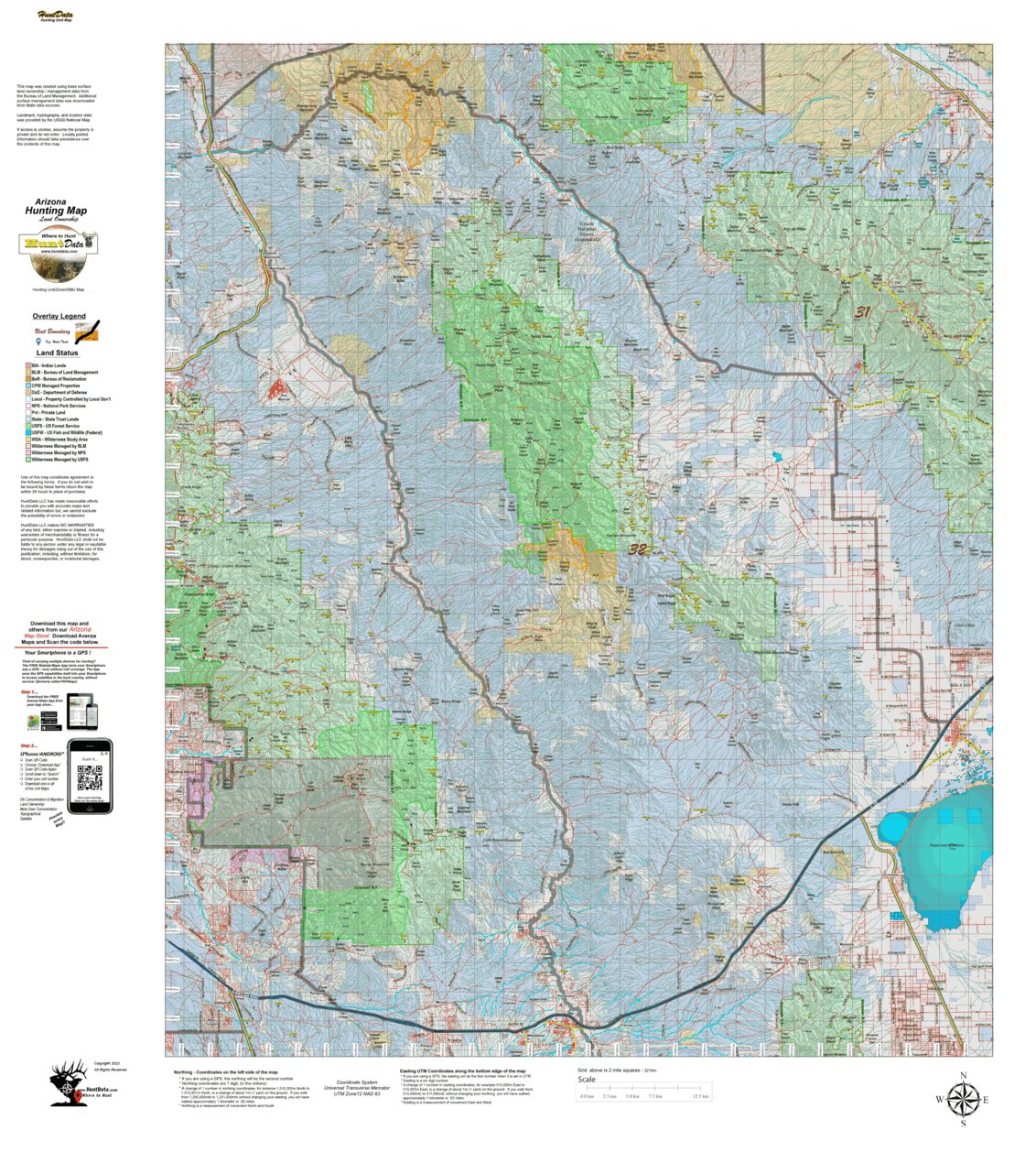 AZ Unit 32 Land Ownership Map by Arizona HuntData LLC | Avenza Maps