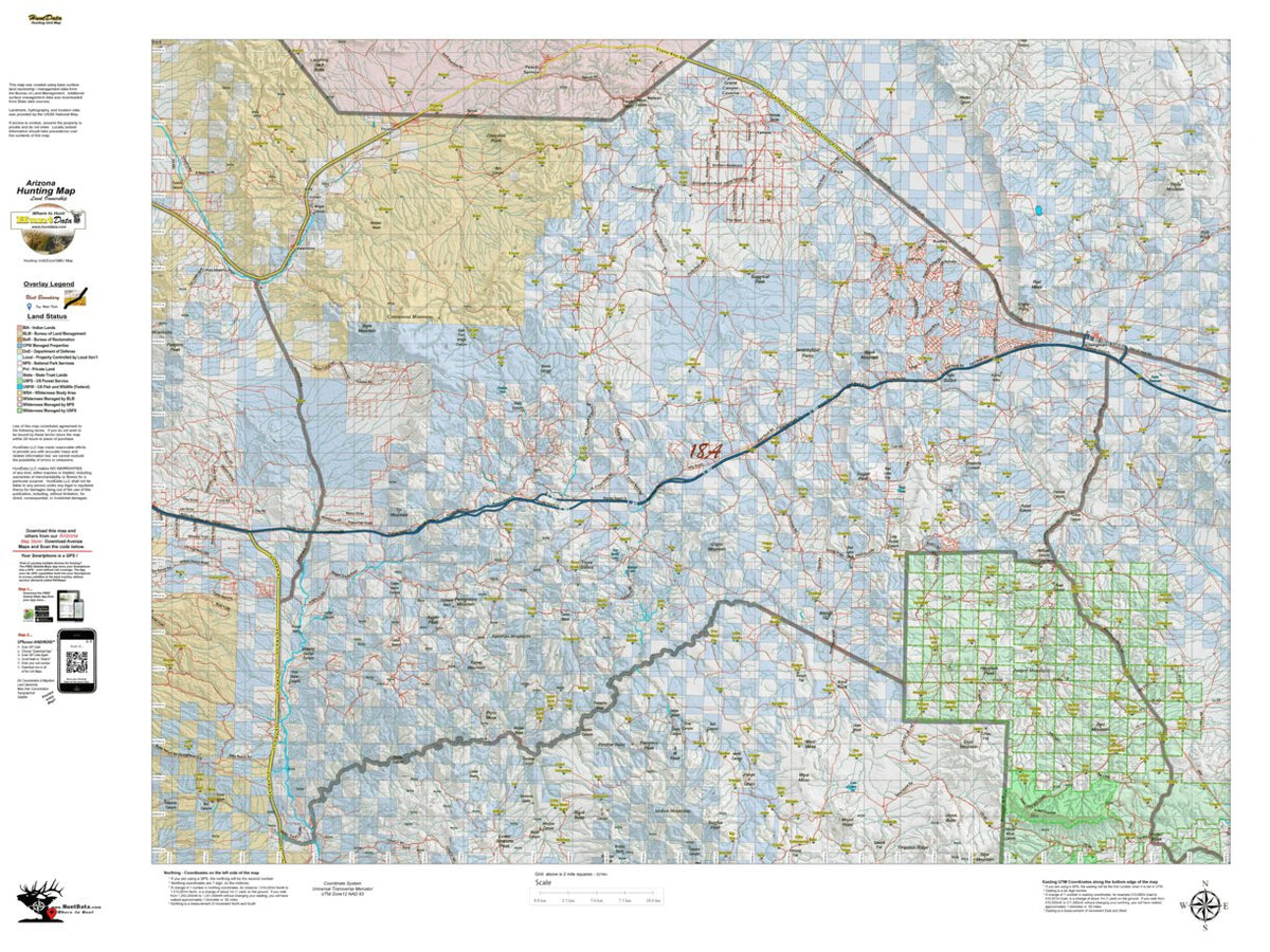 AZ Unit 18A Land Ownership Map by Arizona HuntData LLC | Avenza Maps