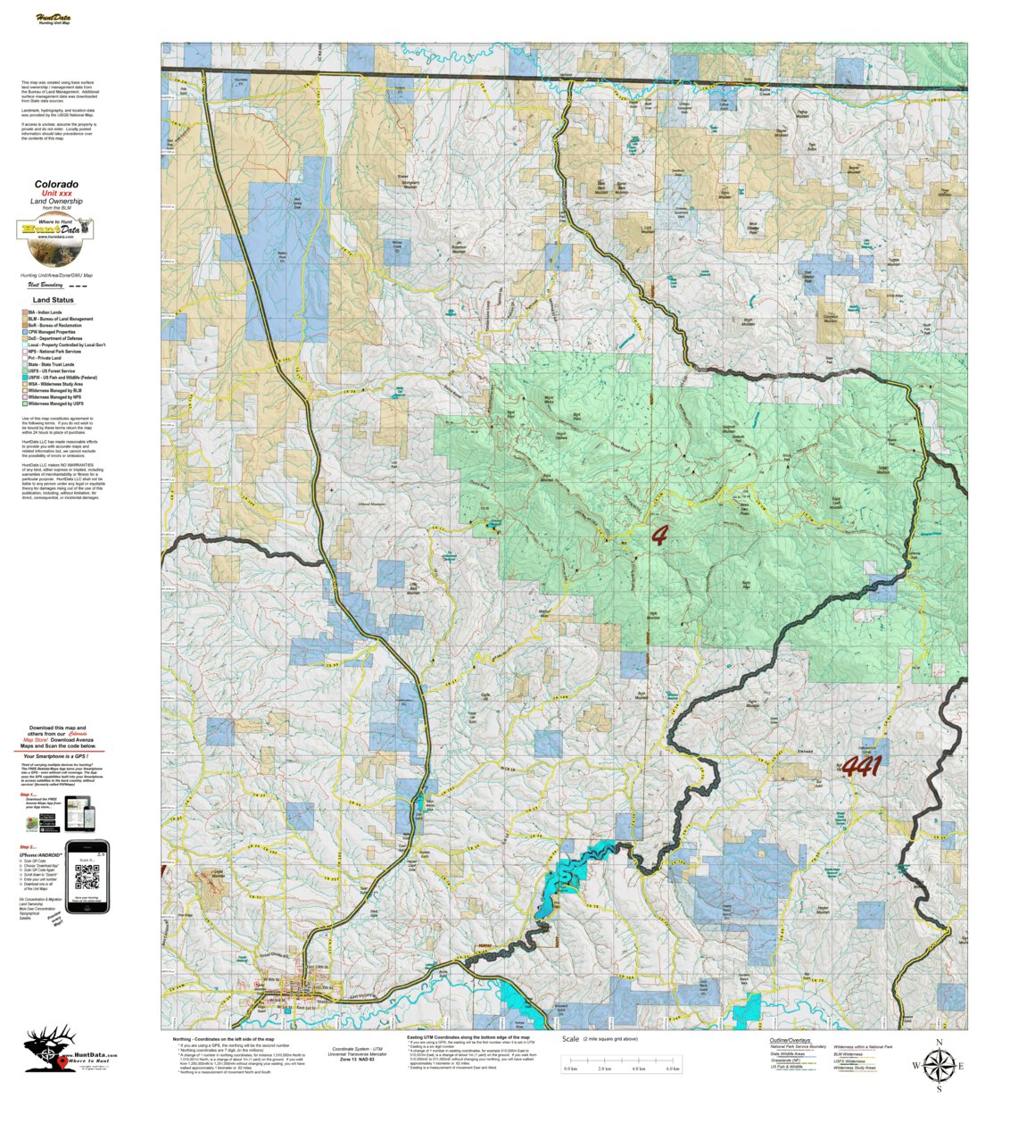 Co Unit 4 Land Ownership Map by HuntData LLC | Avenza Maps