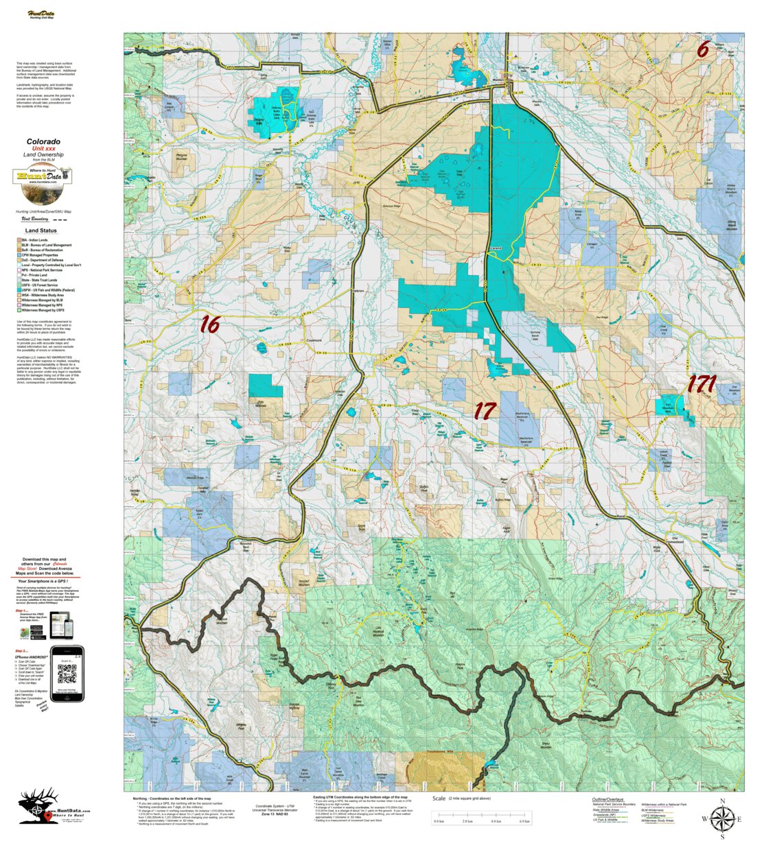 Co Unit 17 Land Ownership Map by HuntData LLC | Avenza Maps