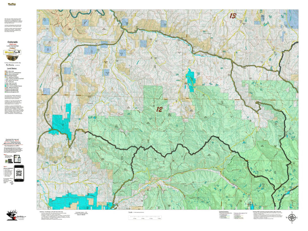 Co Unit 12 Land Ownership Map by HuntData LLC | Avenza Maps