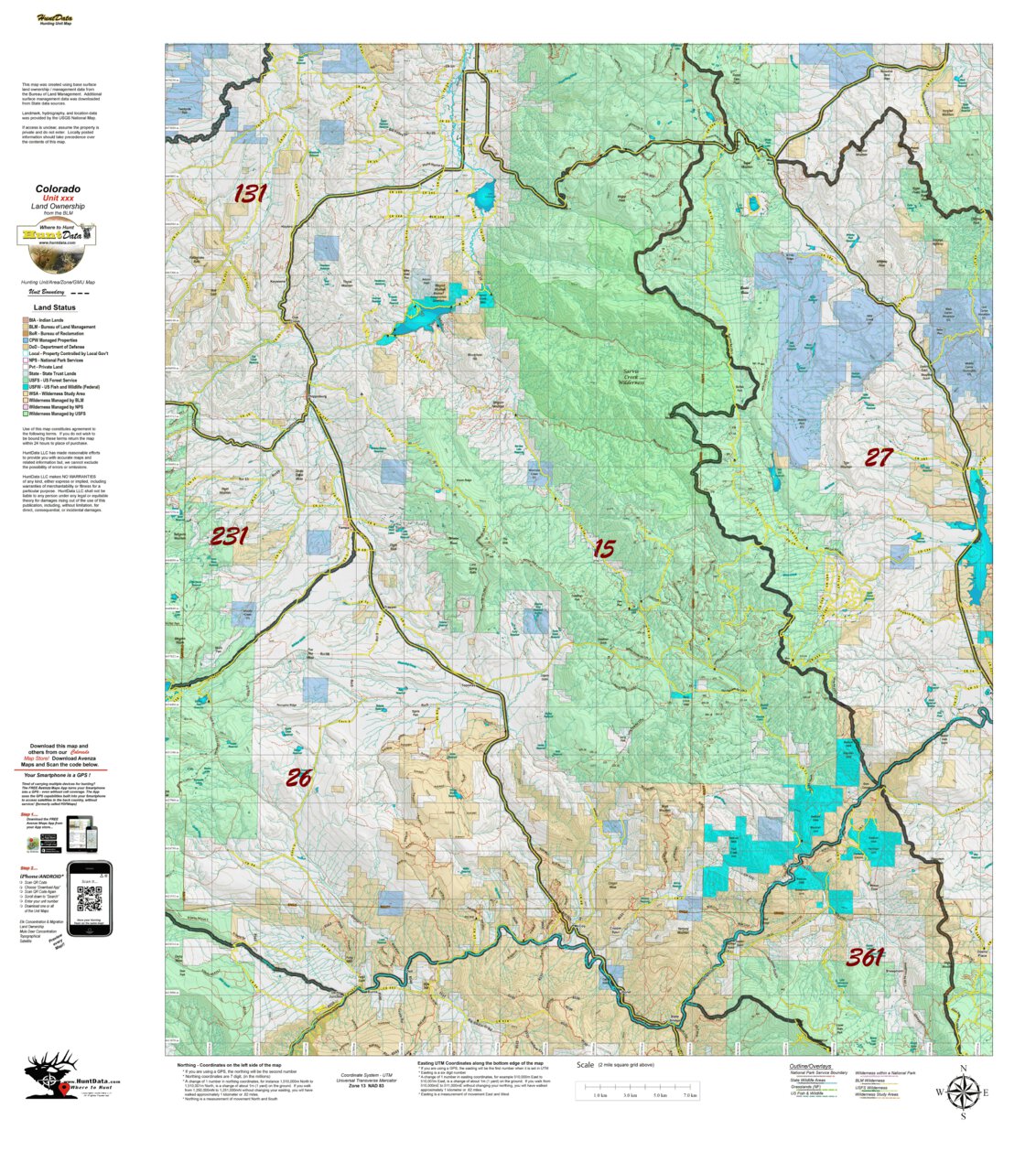 Co Unit 15 Land Ownership Map by HuntData LLC | Avenza Maps