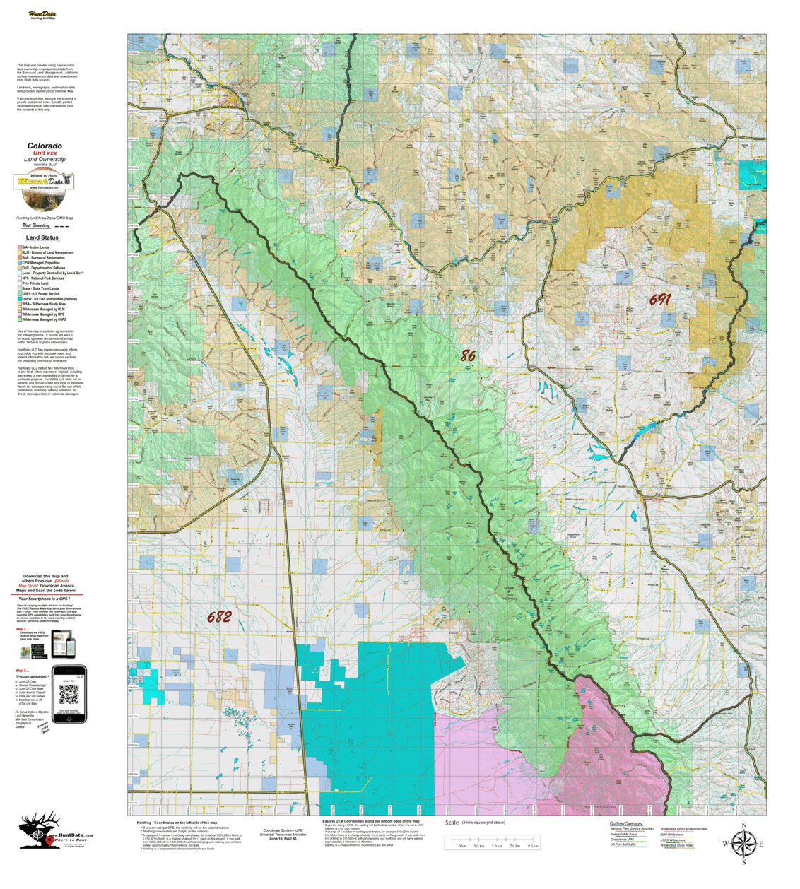 Co Unit 86 Land Ownership Map by HuntData LLC | Avenza Maps