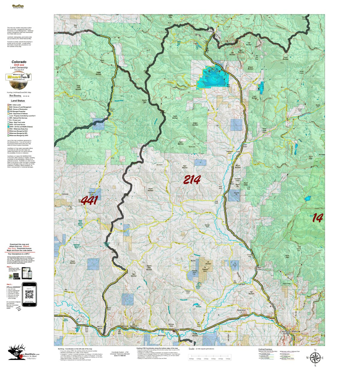 Co Unit 214 Land Ownership Map by HuntData LLC | Avenza Maps