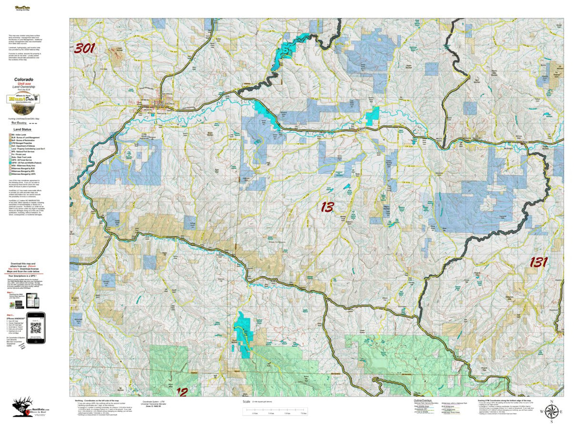 Co Unit 13 Land Ownership Map by Colorado HuntData LLC | Avenza Maps